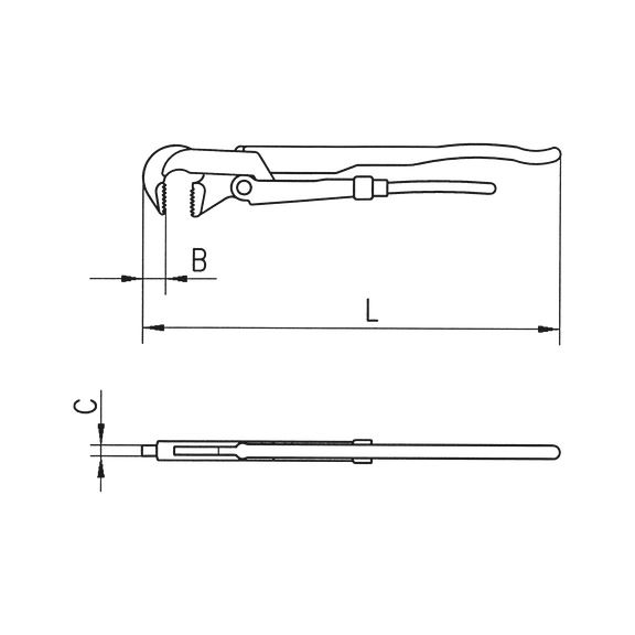 WÜRTH Malta Online Shop-90° corner pipe wrench